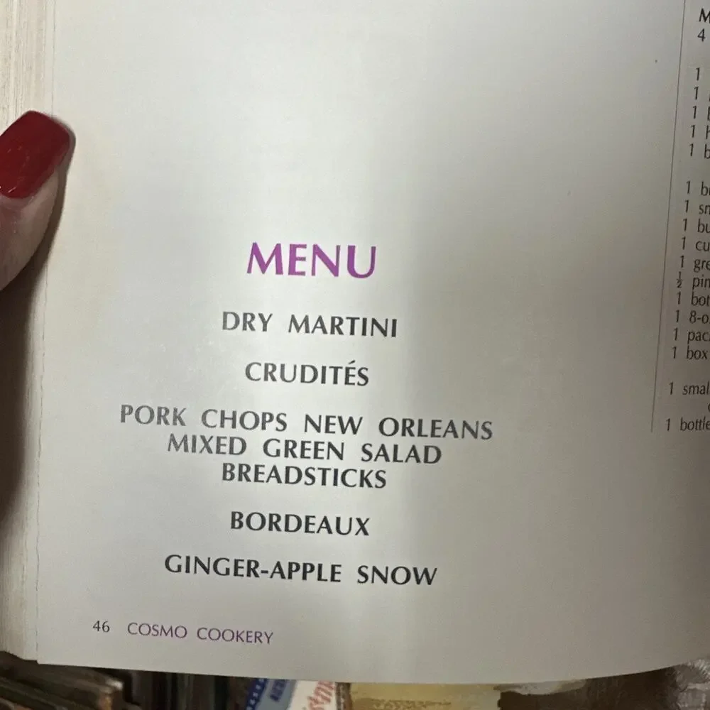 cookbook | Accents | Cosmo Cookery Gourmet Meals From The First Drink ...